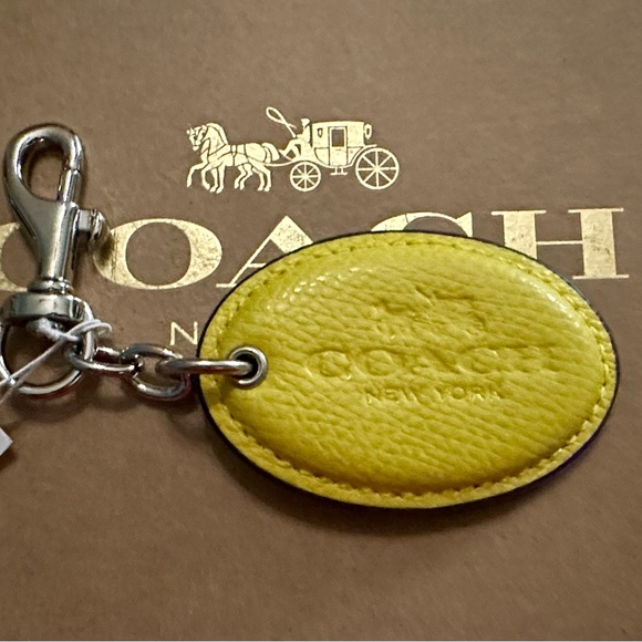 Coach | Accessories | Coach Reversible Yellow Blue Floral Print Oval ...